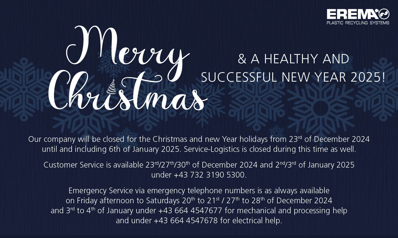 EREMA plastic recycling equipment